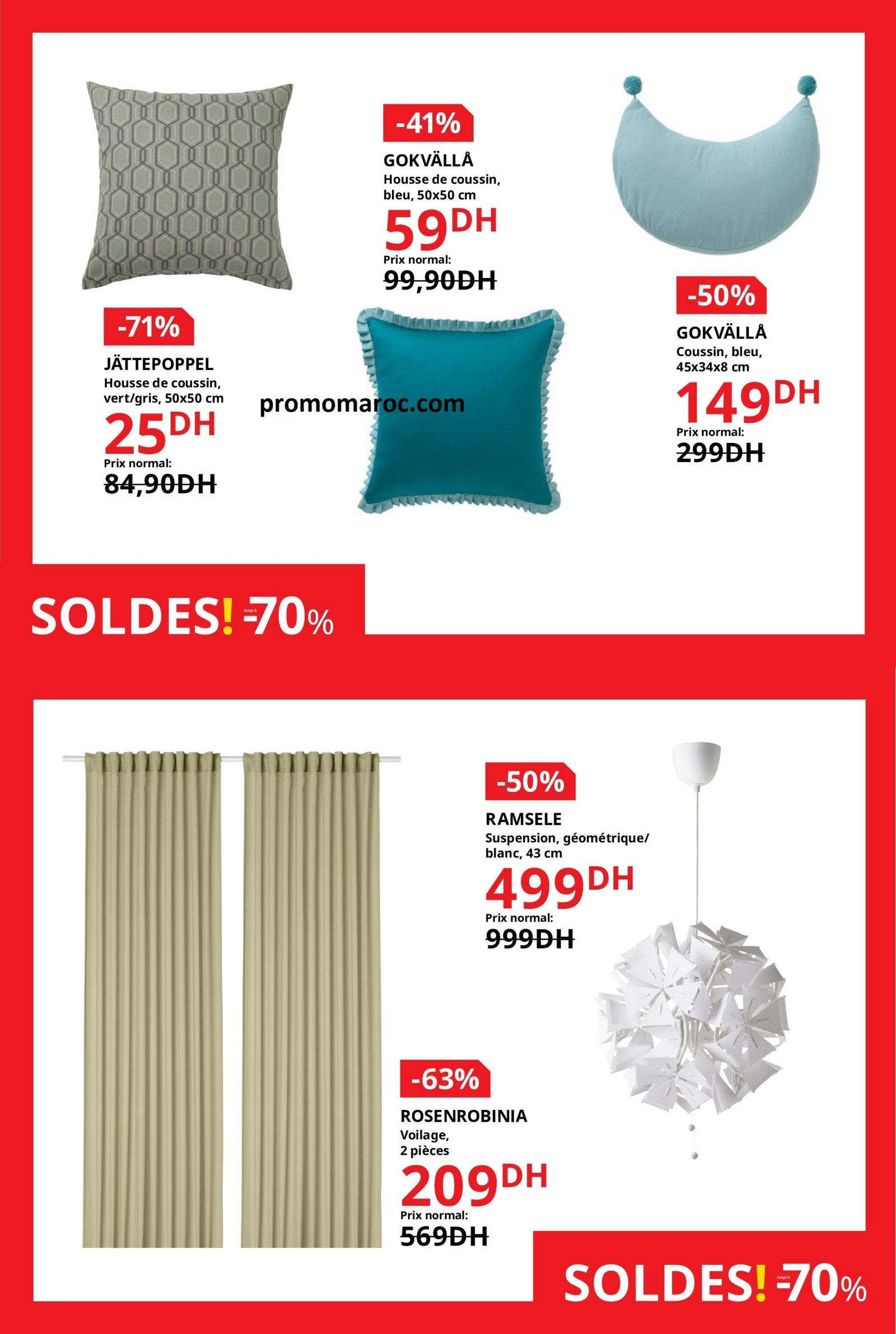 Promotions Ikea maroc jusqu’au -70% du avril au 6 mai 2025